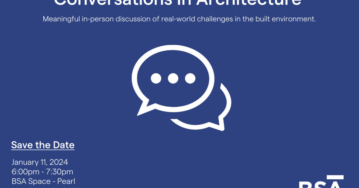 Boston Society for Architecture | Conversations In Architecture: 2024…